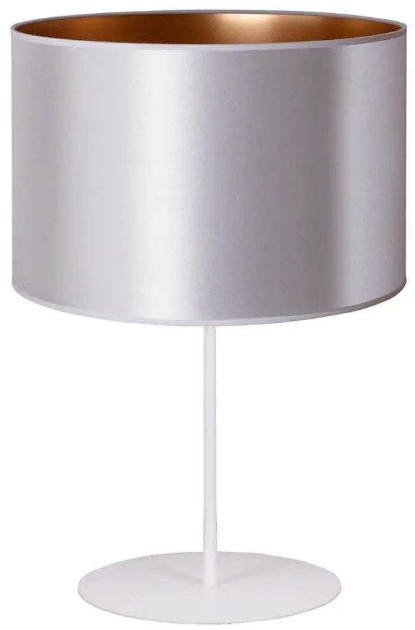 Duolla - Stolní lampa CANNES 1xE14/15W/230V pr. 20 cm stříbrná/měděná/bílá