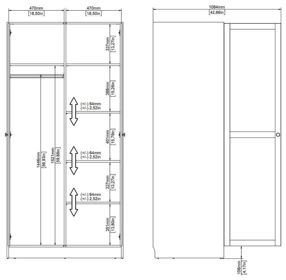 Šatní skříň v dekoru dubu v přírodní barvě 99x200x62 cm Billund – Tvilum