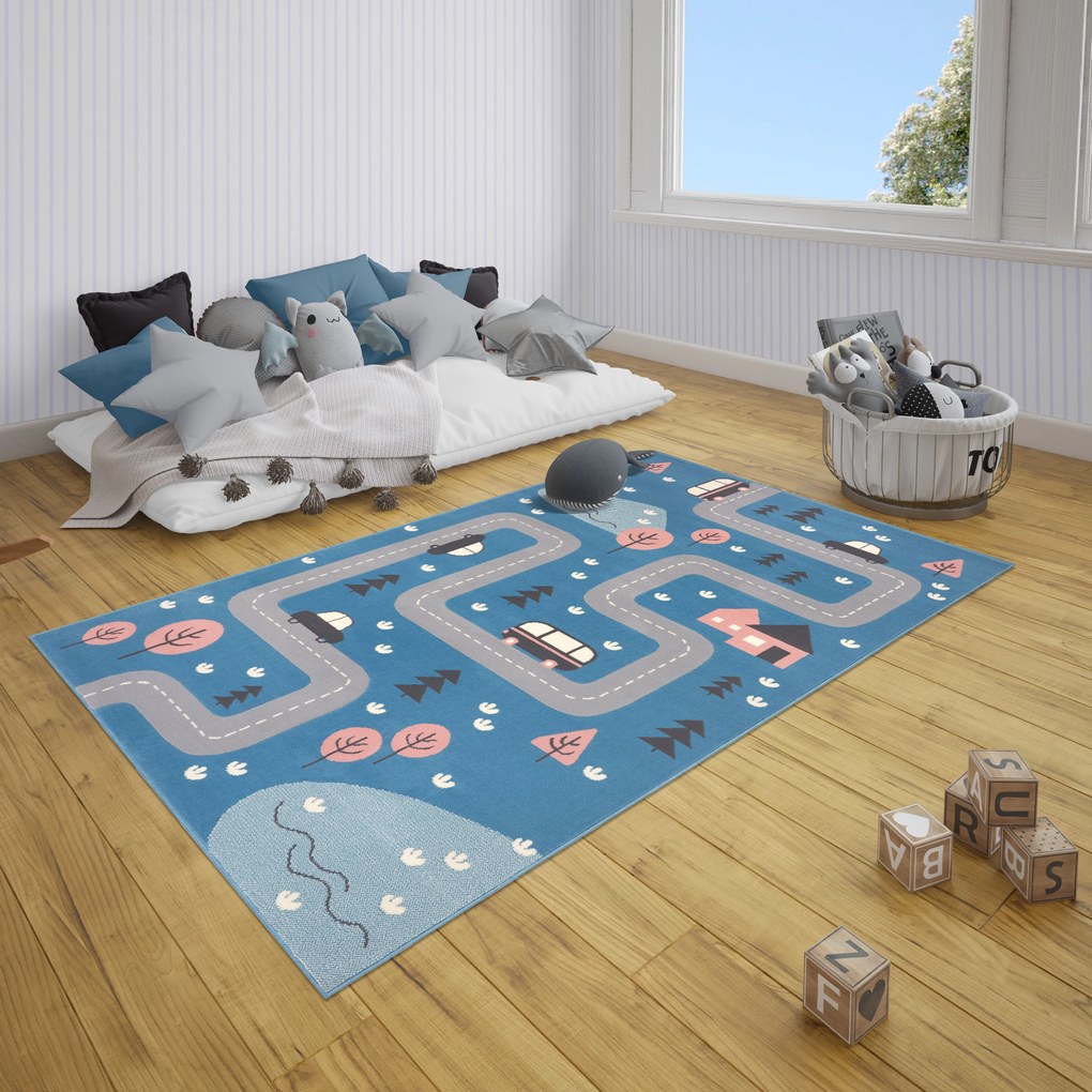 Hanse Home Collection koberce Dětský koberec Adventures 104536 Sky-blue - 80x150 cm