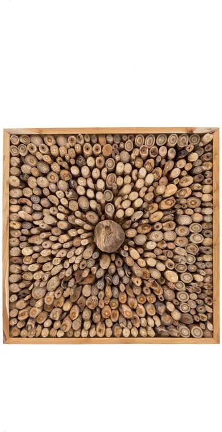 Nástěnná dekorace z recyklovaného teakového dřeva WOOX LIVING Queendom, 70 x 70 cm