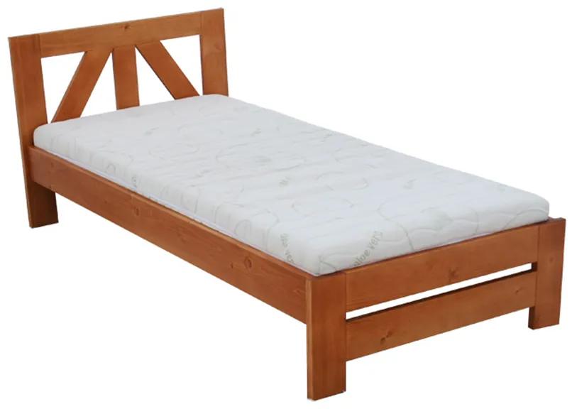 Krajča Jednolůžková postel z masivu Caroline 80 x 200 cm Povrchová úprava: Barevný lak RAL, Druh dřeva: Borovice