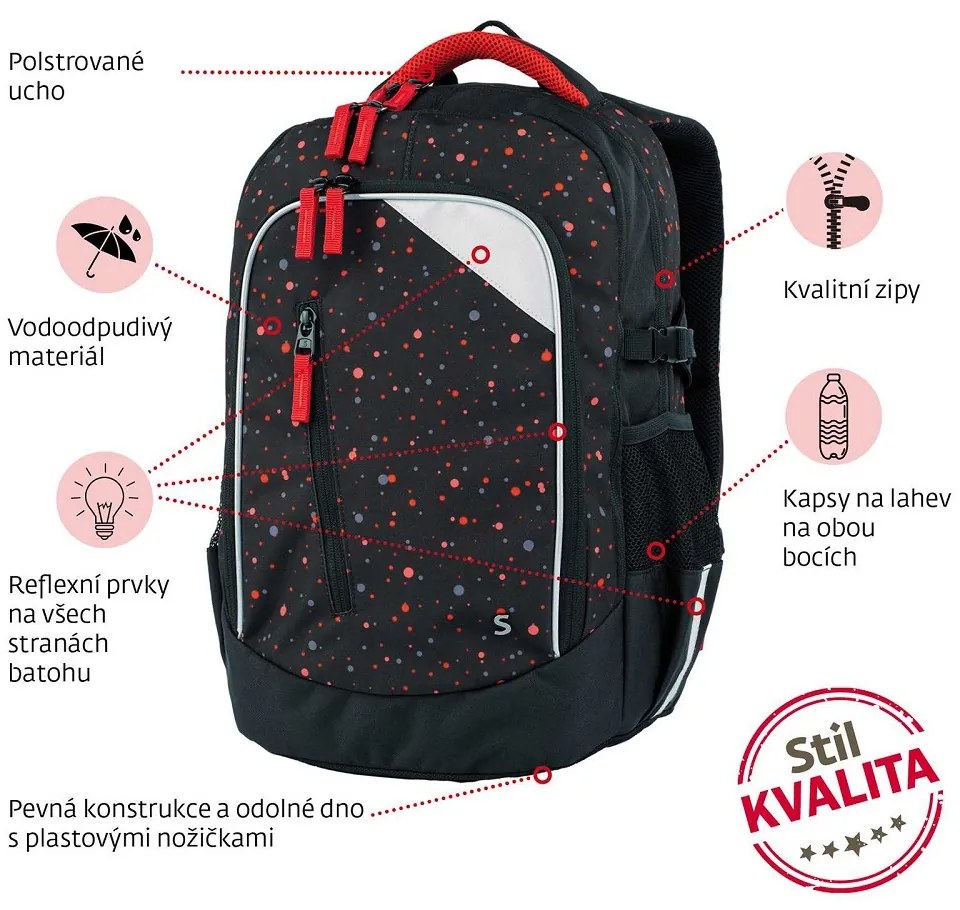 Stil - školní batoh Midi Dotty