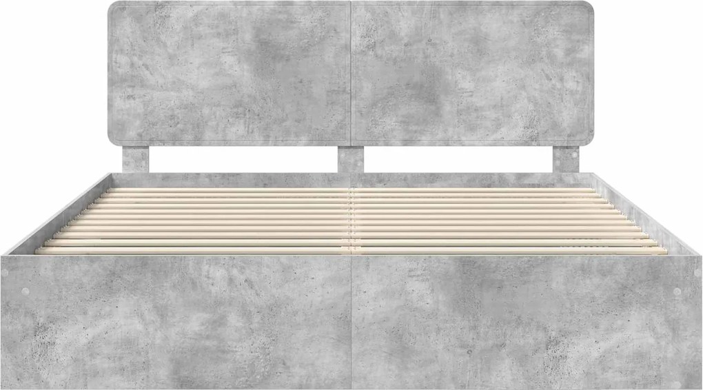 Rám postele s čelo Beton 180 x 200 cm Masivní borové dřevo 3412455