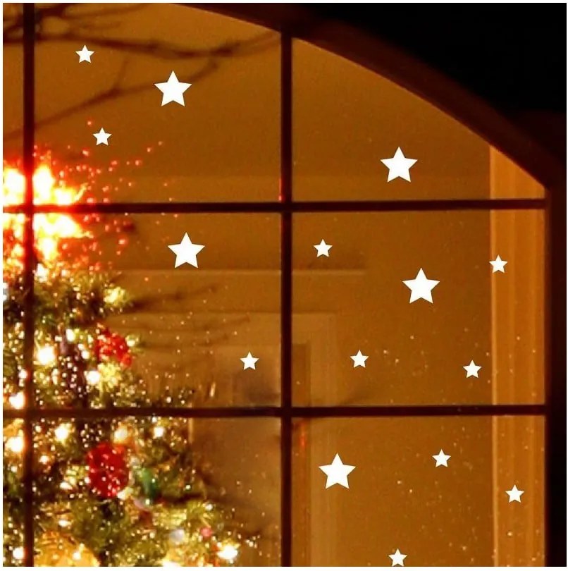 Elektrostatická vánoční samolepka Ambiance Bright White Stars