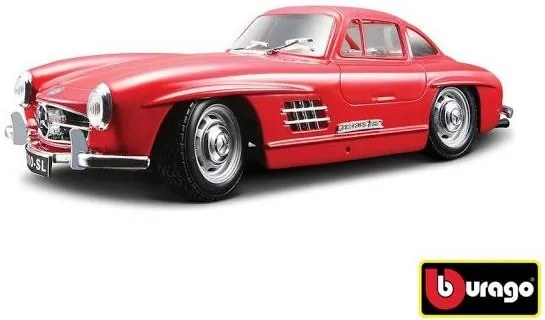 Kovový model bburago mercedes benz 300sl red 1:24