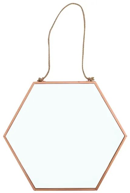 Jones Home & Gift Kovové závěsné zrcadlo zlaté barvy 30cm