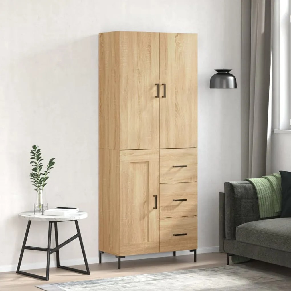 Skříň highboard dub sonoma 69,5 x 34 x 180 cm kompozitní dřevo