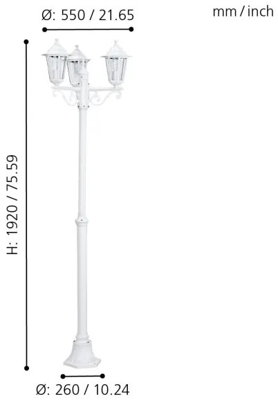 EGLO 22996 - Venkovní lampa LATERNA 5 3xE27/60W/230V IP44