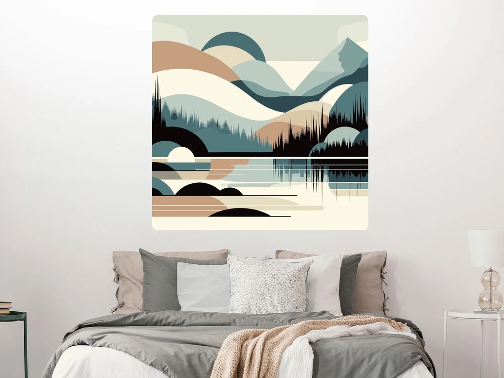 Nordic motiv textilní přelepitelná samolepka na zeď šíře 45 cm