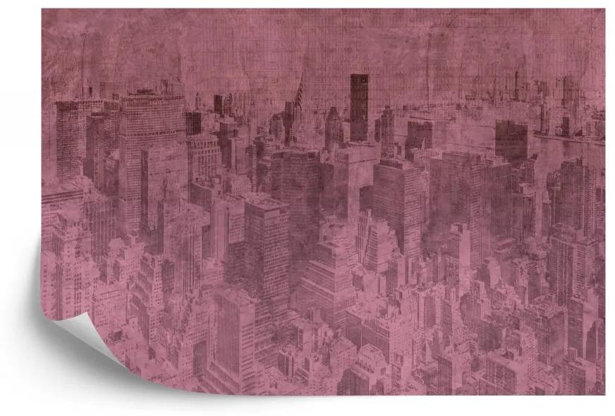 Fototapeta New York City Grunge I Pink Vliesová tapeta 520x318