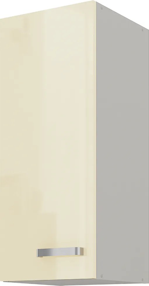KARMEN | horní skříňka 30 G-72 1F policová | 30 cm | světle šedá/krémová lesk