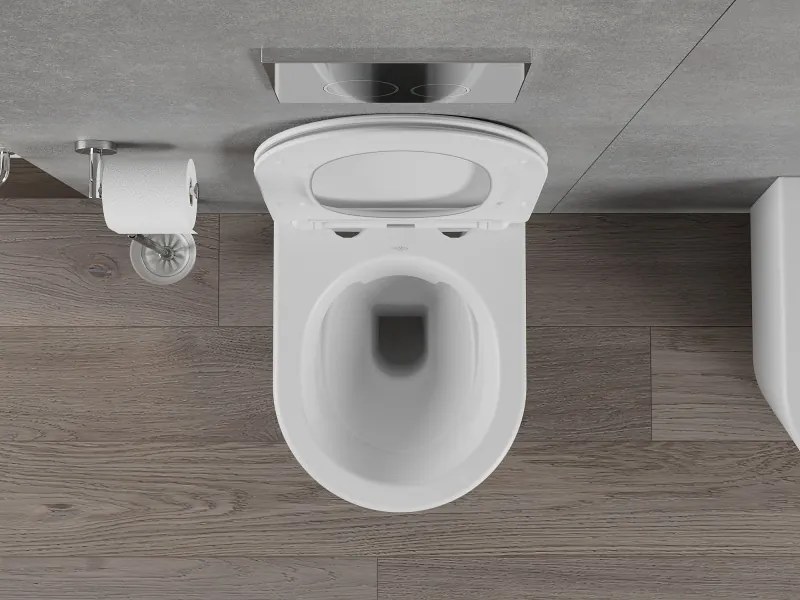 Mexen Rico Rimless závěsné wc + slim pomalu padající sedátko z duroplastu, biala matná, 30724001