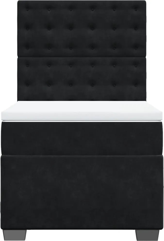 Box spring postel s matrací černá 90x200 cm samet 3290824