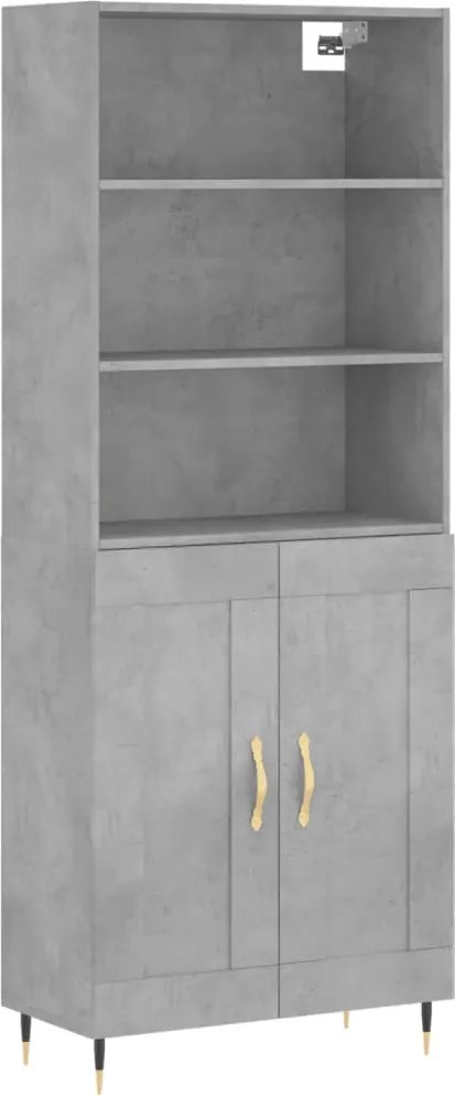 Skříň highboard betonově šedá 69,5x34x180 cm kompozitní dřevo 3189937