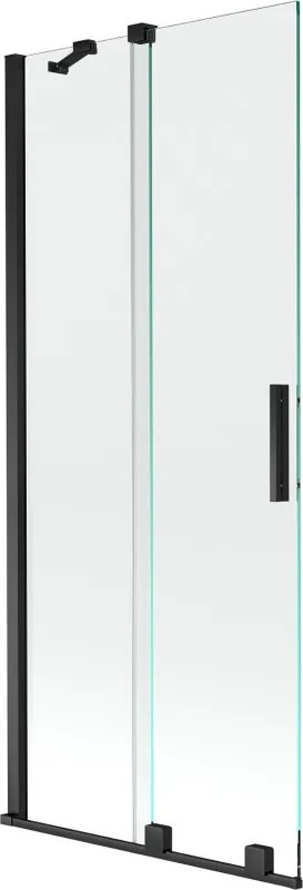 Mexen Velar sprchová zástěna dvoudílná posuvná 80 x 150 cm, transparentní, černá - 896-080-000-01-70