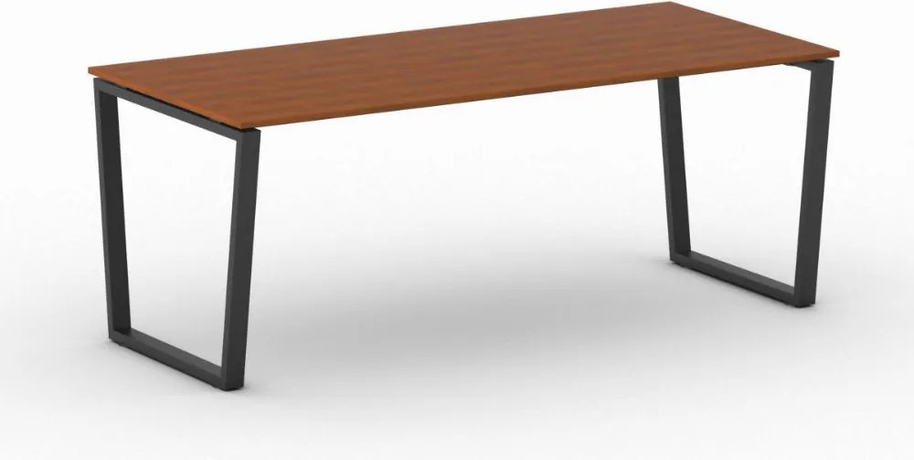 Kancelářský stůl PRIMO IMPRESS, 200x90 cm, černá podnož, třešeň
