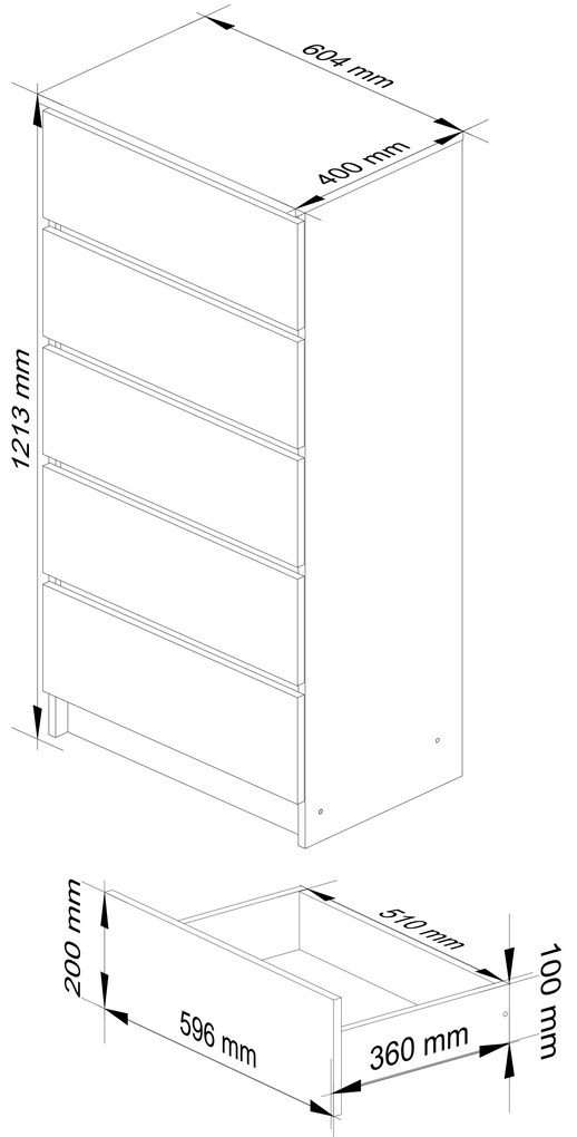 Komoda Kadir TYP3 (wenge + bílá). 1068857