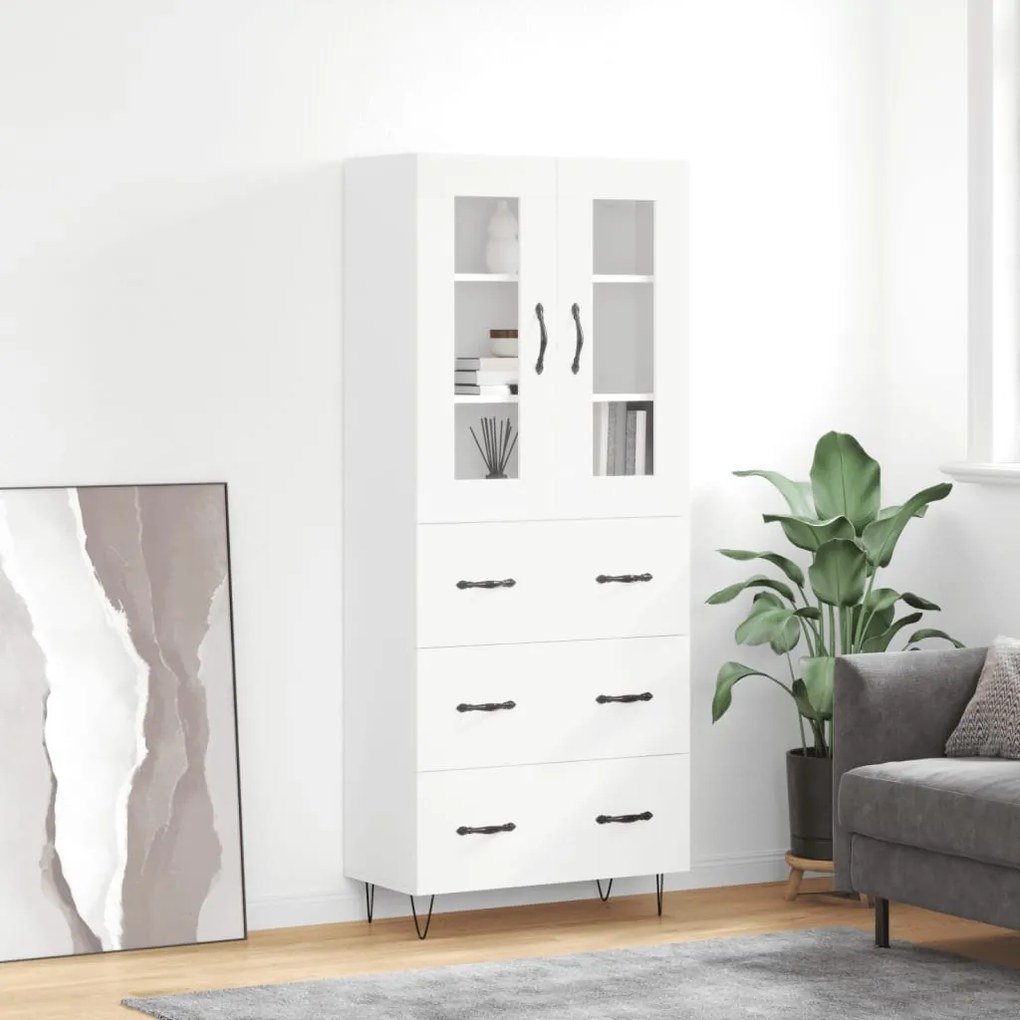 Skříň highboard bílá 69,5 x 34 x 180 cm kompozitní dřevo 3198433
