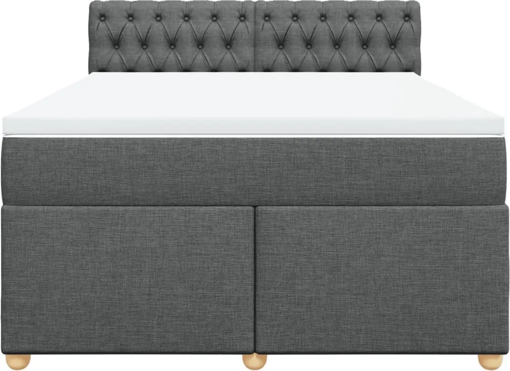 Box spring postel s matrací tmavě šedý 140 x 190 cm textil 3286683