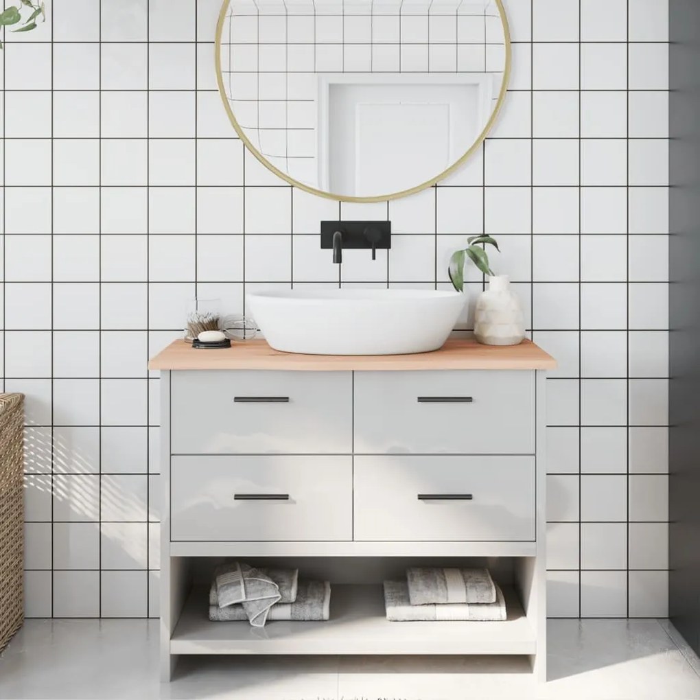Koupelnová deska 100 x 40 x 2 cm neošetřené masivní dřevo 3156032