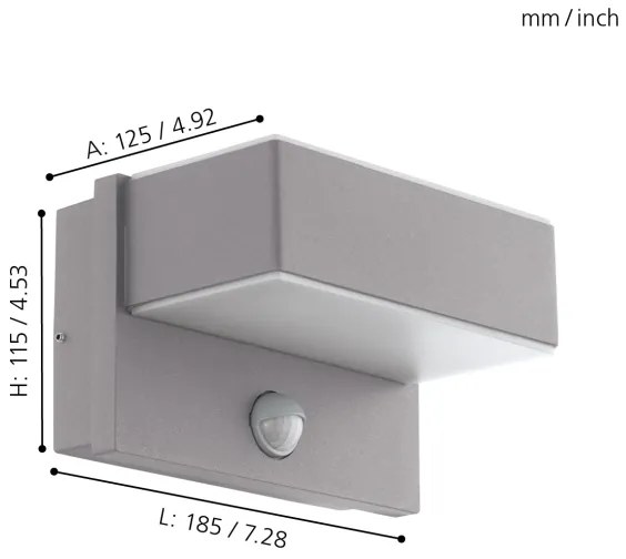 Eglo 97159 - LED Venkovní nástěnné svítidlo se senzorem AZZINANO 2xLED/5,6W/230V IP44
