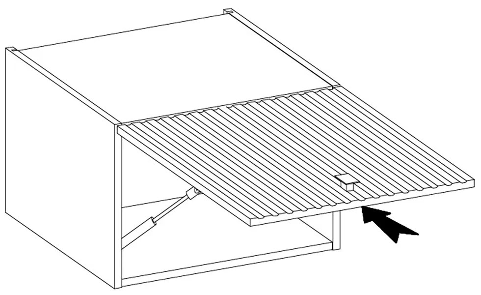 AVARANT sa | horní skříňka 60 NAGU-36 1F výklopná | 60 cm | 3D povrch | HLUBOKÁ | šedá/artisan