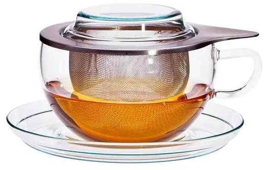 Trendglas JENA Skleněný šálek se sítkem TEA TIME 300 ml