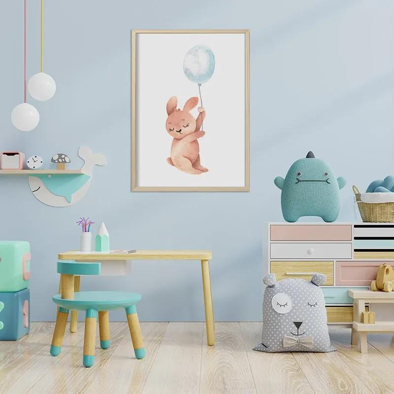 Plakát 'Králík s balónkem' do dětského pokoje
