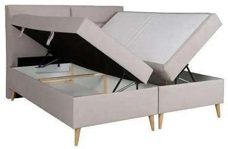 ZETKA PORTO 180x200 moderní kontinentální postel boxspring s úložným prostorem zelená 182 x 122 x 222 cm