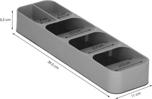 Příborník 5 přihrádek, šedý SPRINGOS HA3067