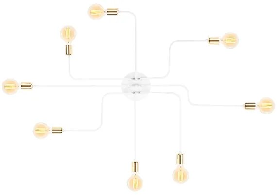 Přisazený lustr TRUVA 8xE27/40W/230V bílá/zlatá