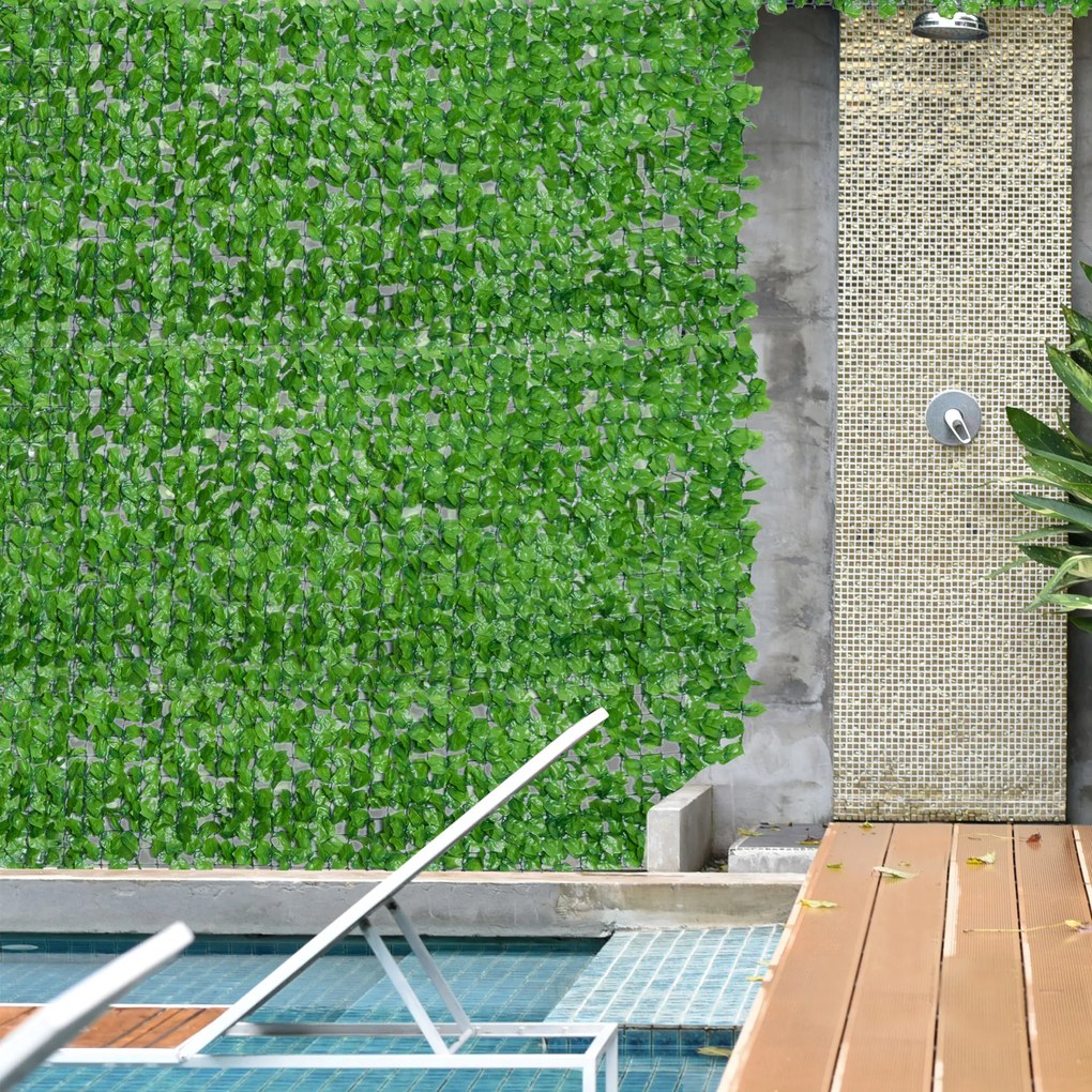 Outsunny Umělý živý plot Soukromí Živý plot Terasa Nástěnná dekorace Nástěnná dekorace Světle zelená 300 x 150 cm | Aosom