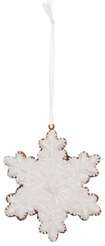 Závěsná dekorace perníková vločka Frosted Ginger - 9*1*10 cm