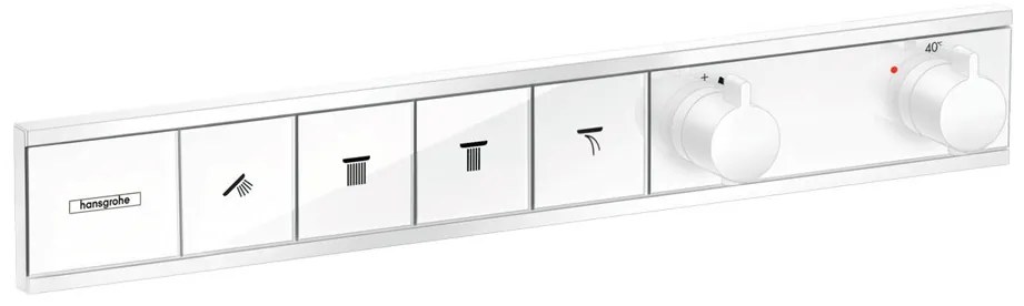 Hansgrohe RainSelect, baterie pod omítku na 4 spotřebiče, matná bílá 15382700