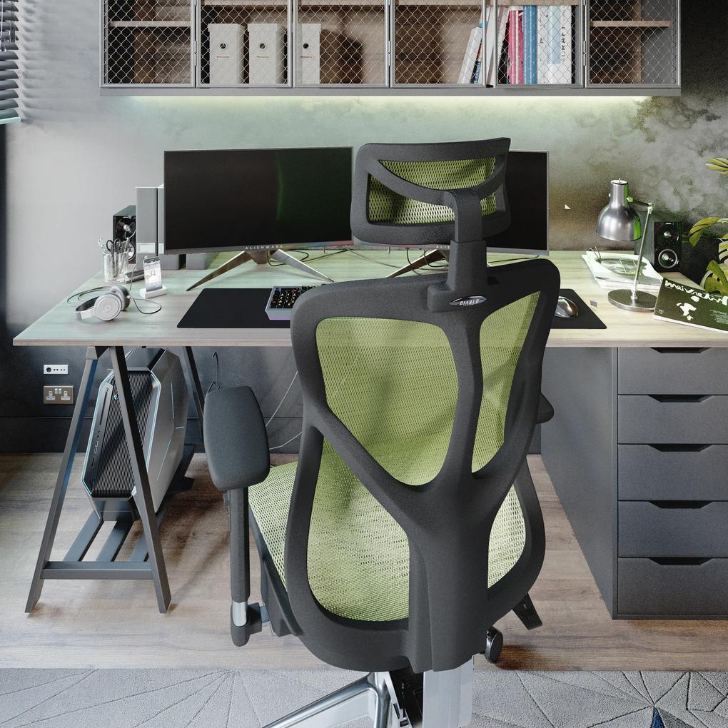 Ergonomická židle Diablo V-Basic: černo-zelená