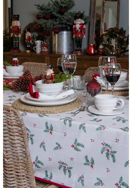 Papírové ubrousky s jelenem a cesmínou Holly Christmas - 33*33 cm (20ks)