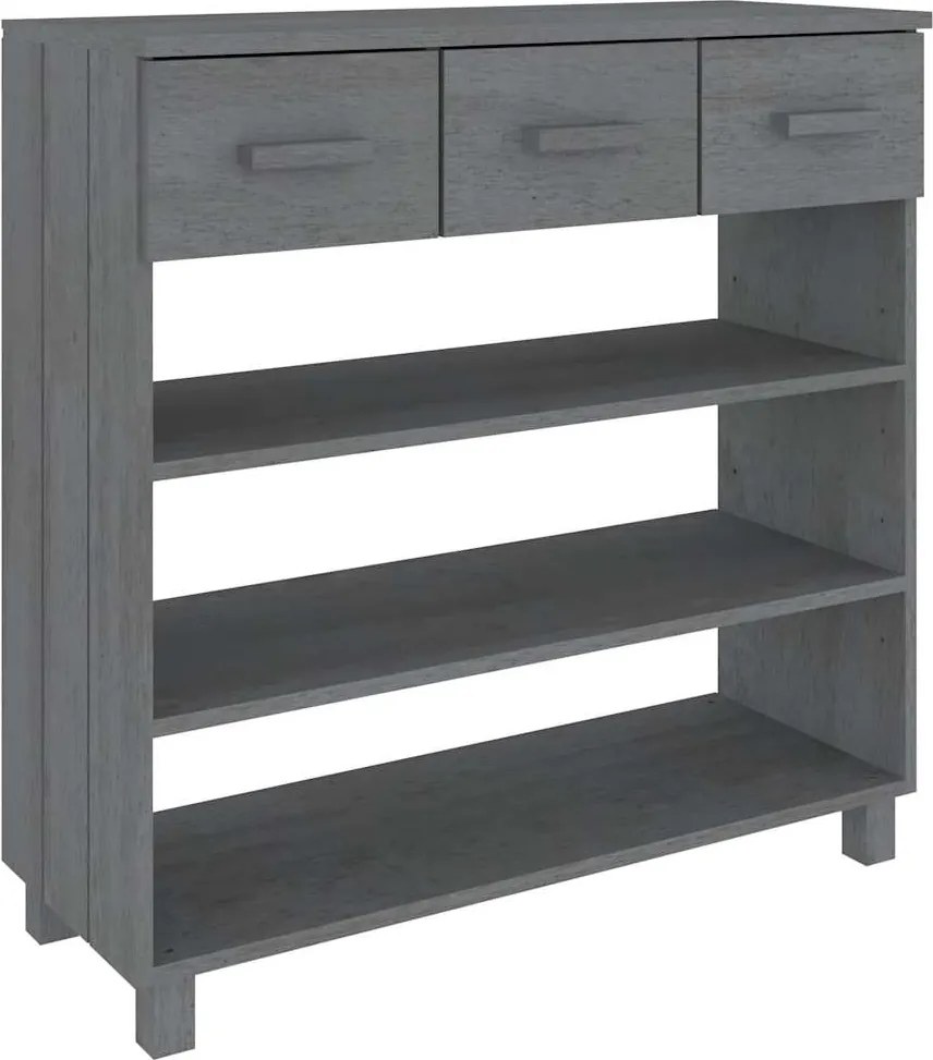 Konzolový stolek HAMAR tmavě šedý 90x35x90 cm masivní borovice 340466