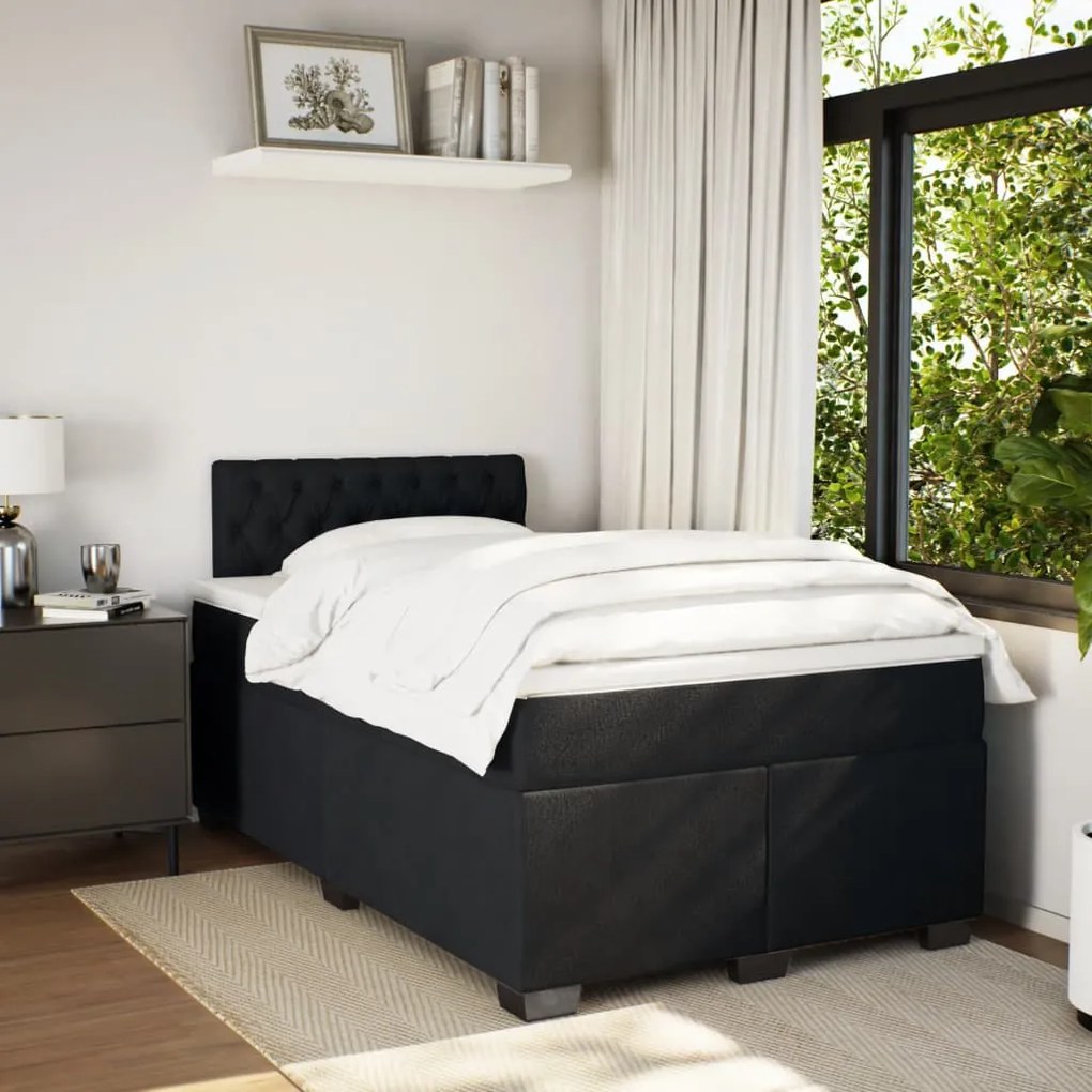 Box spring postel s matrací černá 120 x 200 cm samet 3288590