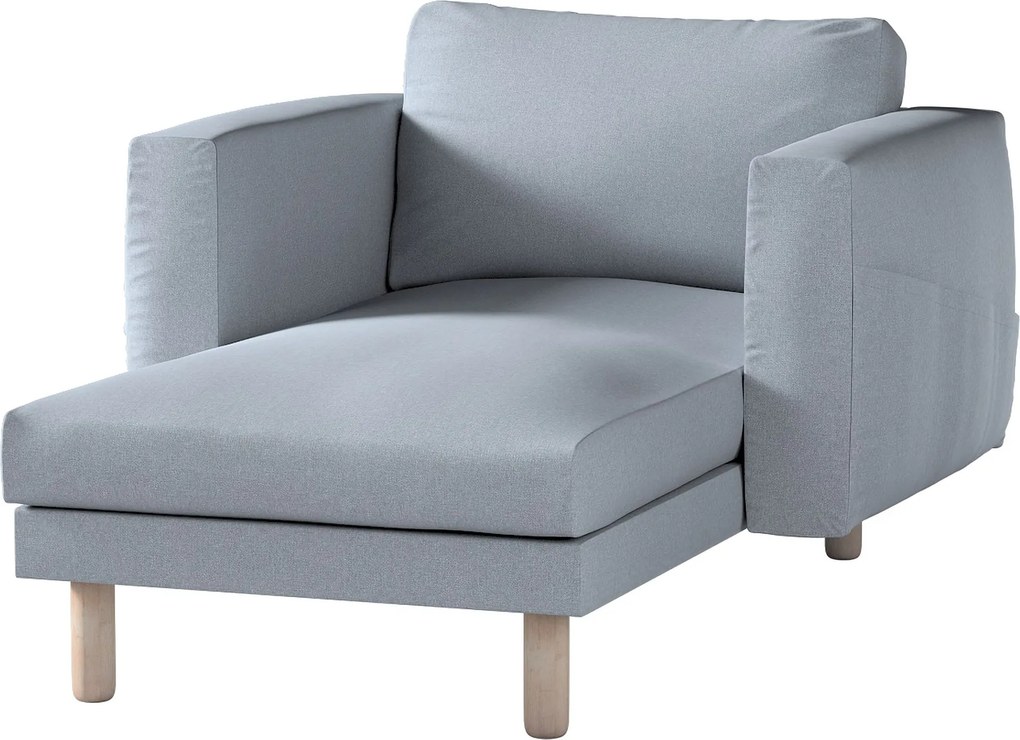Potah na IKEA Norsborg šezlong s loketními opěrkami barva modrá látka pletený vzor