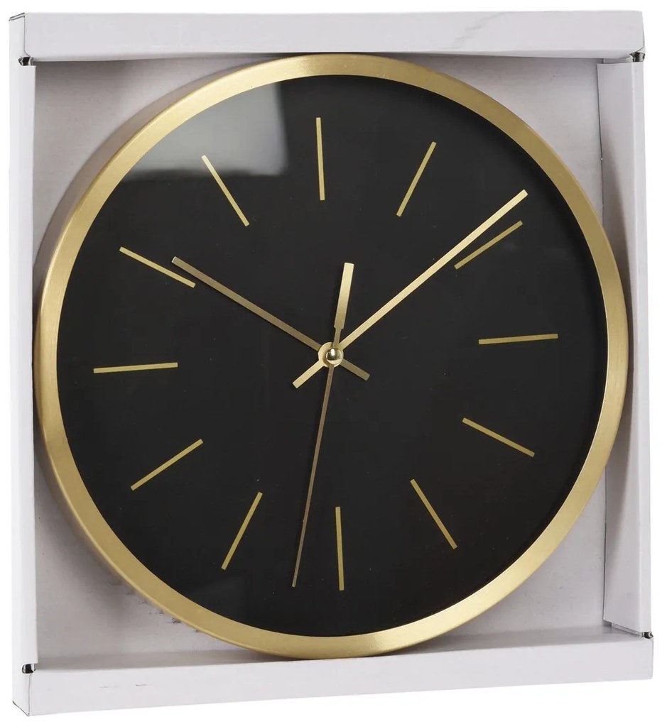 Nástěnné hodiny GOLACK 25 cm černé/zlaté