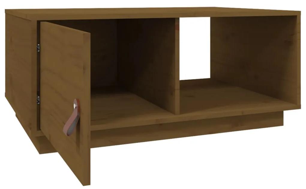 Konferenční stolek medově hnědý 80x50x35,5 cm masivní borovice - Default Title
