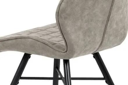 Autronic Moderní jídelní židle Jídelní židle, lanýžová látka vintage, kov černý mat (HC-444 LAN3)
