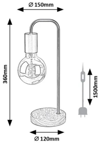 Rabalux 2090 - Stolní lampa BRUNO 1xE27/40W/230V