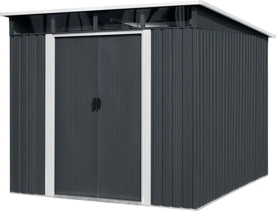 Riwall PRO RMSP 9x8 Anthracite LUX - zahradní domek kovový 2,4 x 2,8 m s pultovou střechou antracit