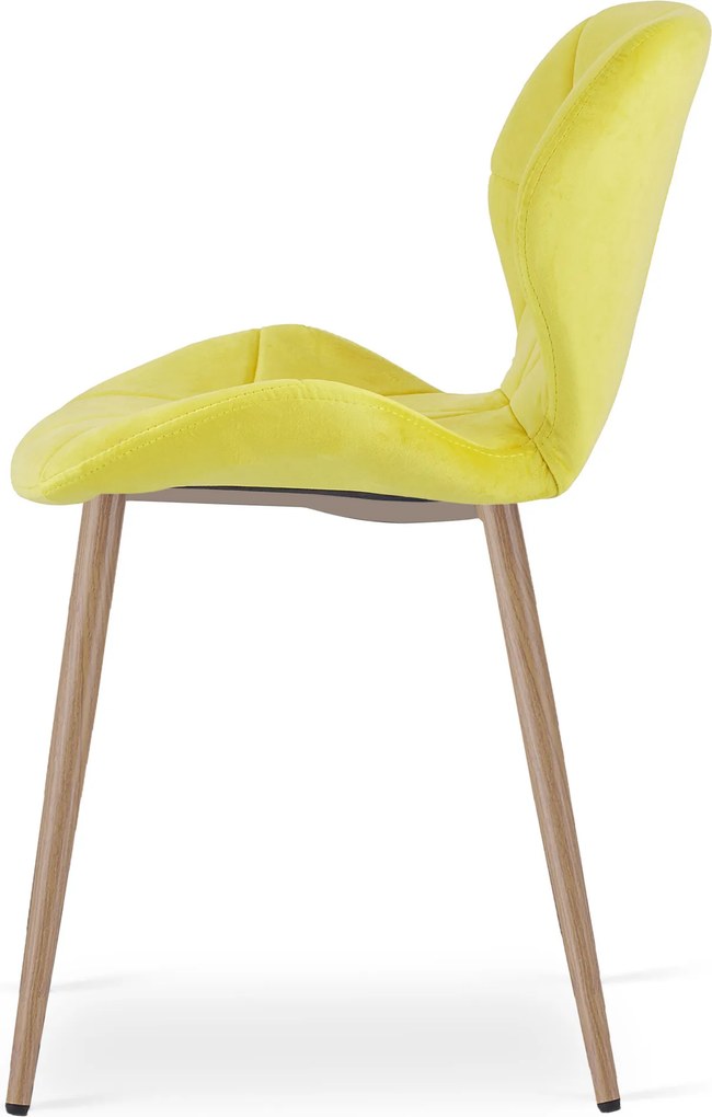 Jídelní židle MANGO VELVET, žlutá