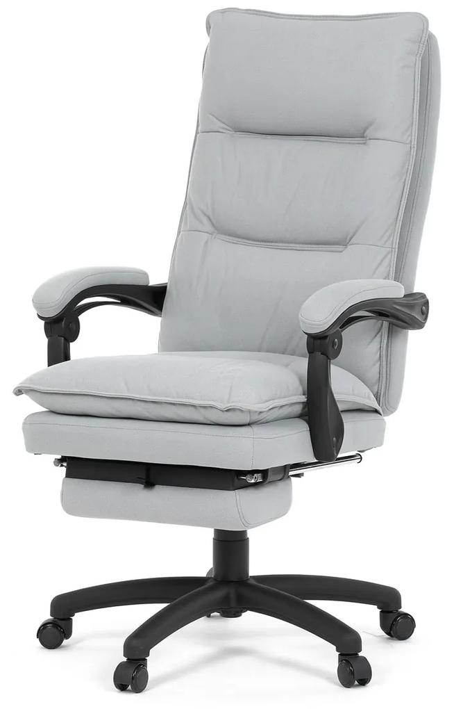 Kancelářské židle s podnožkou, světle šedá látka, PC mechanismus s aretací - KA-Y350 SIL