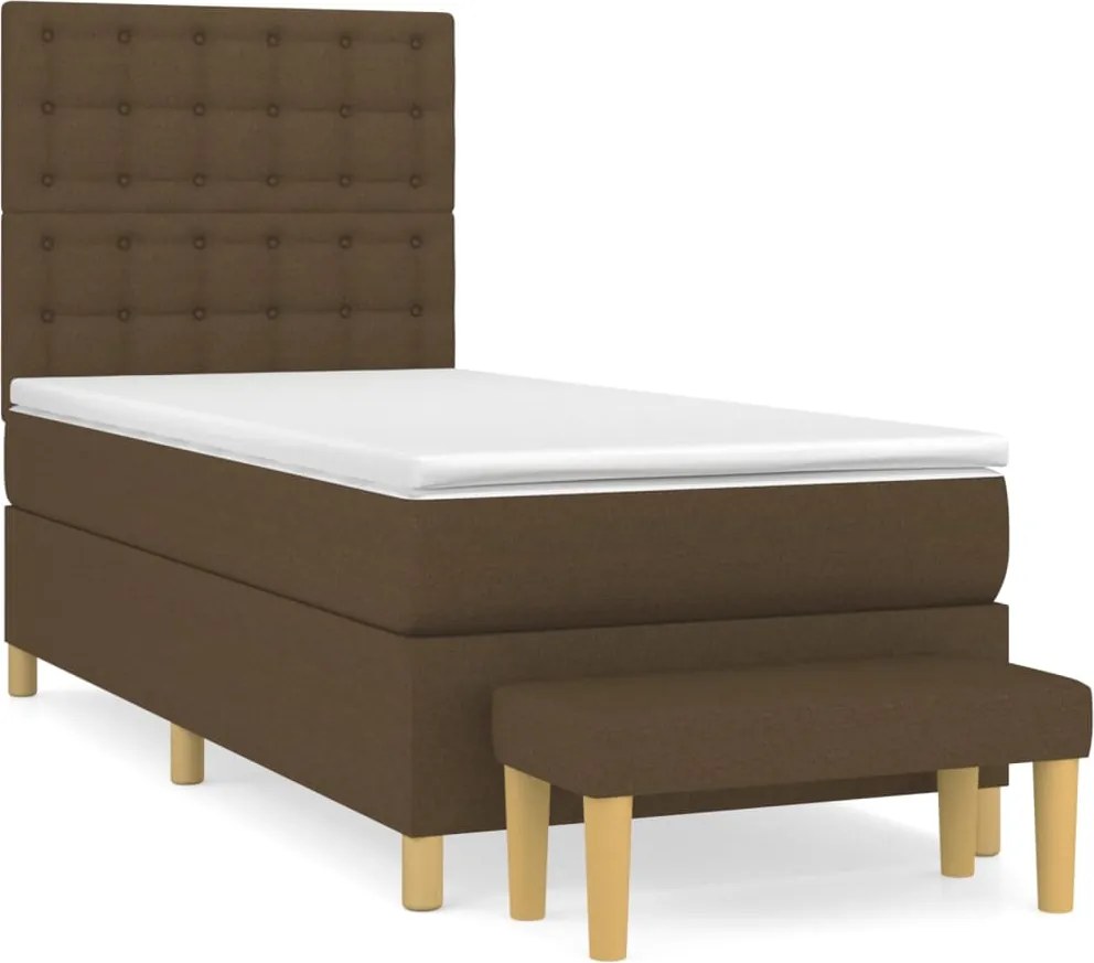 Box spring postel s matrací tmavě hnědá 80x200 cm textil 3137432