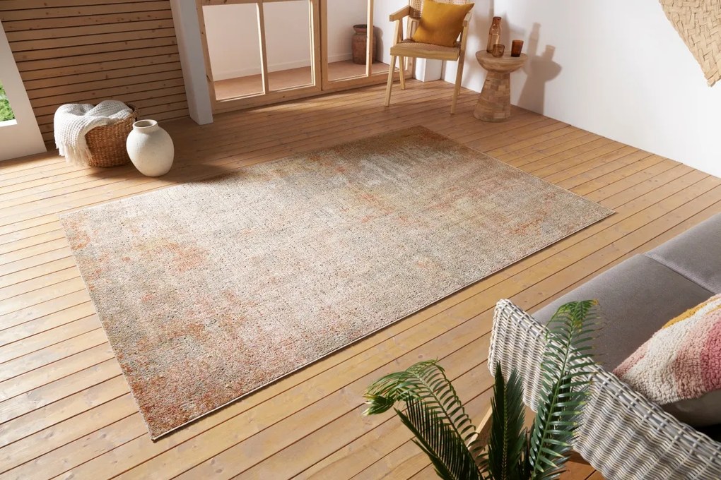 Hanse Home, Kusový koberec Cairo 105585 Gizeh Cream Red – na ven i na doma, 160x235, oranžová, chodba / předsíň