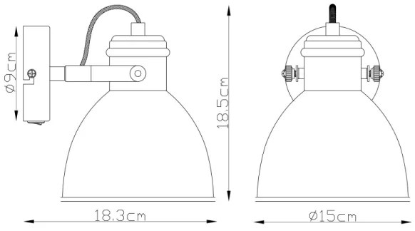 Globo 54018-1S - Nástěnné bodové svítidlo WIHO 1xE27/40W/230V