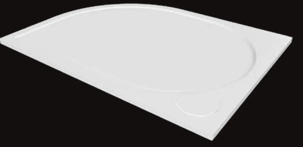 Olsen Spa Asymetrická čtvrtkruhová sprchová vanička LAKA Rozměr A - 120 cm, Rozměr B - 80 cm, Způsob provedení - Pravá - VANKCCTVRT1280P